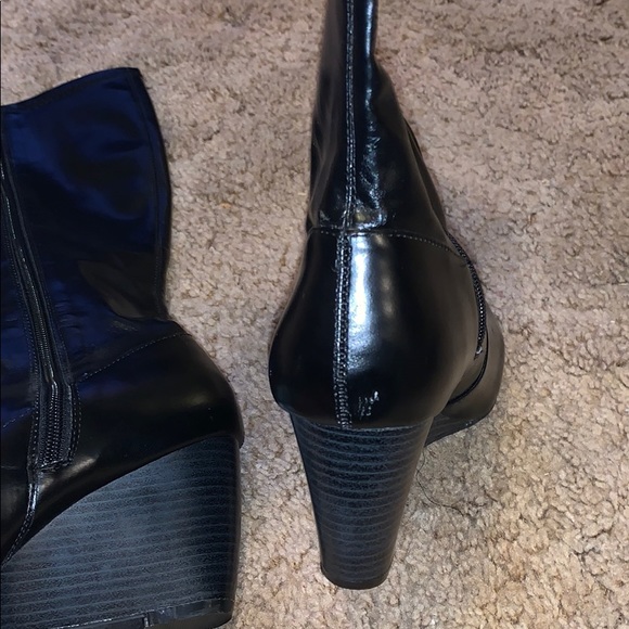 Laura Scott | Shoes | Black Laura Scott Wedge Boots Nwt | Poshmark